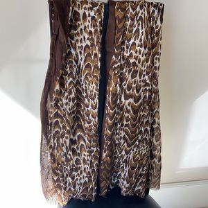 Banana Republic | Accessories | Leopard Print Fringe Scarf 0 Cotton ...